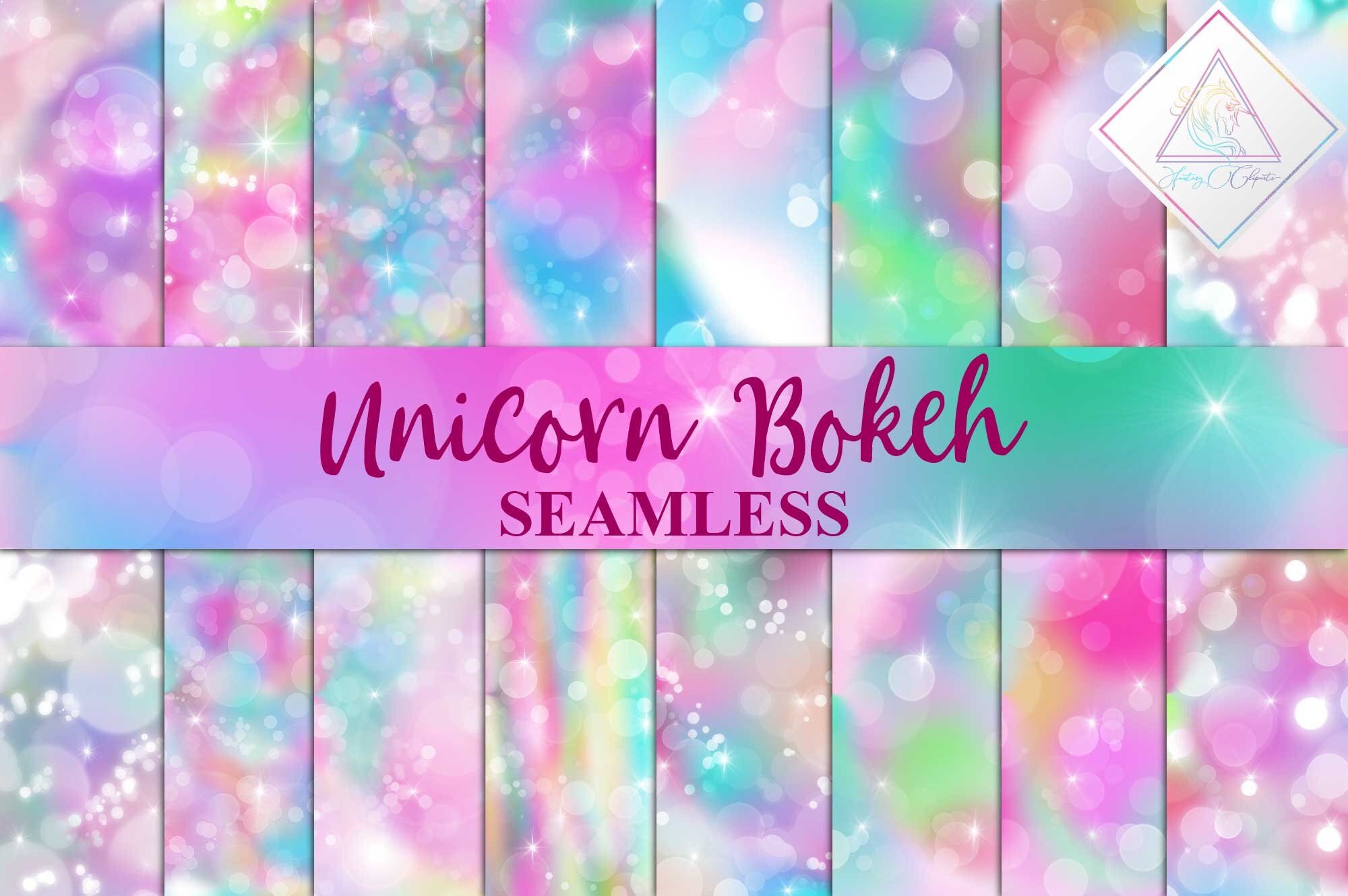 Unicorn Bokeh Digital Paper Rainbow Pastel Blurry - Etsy