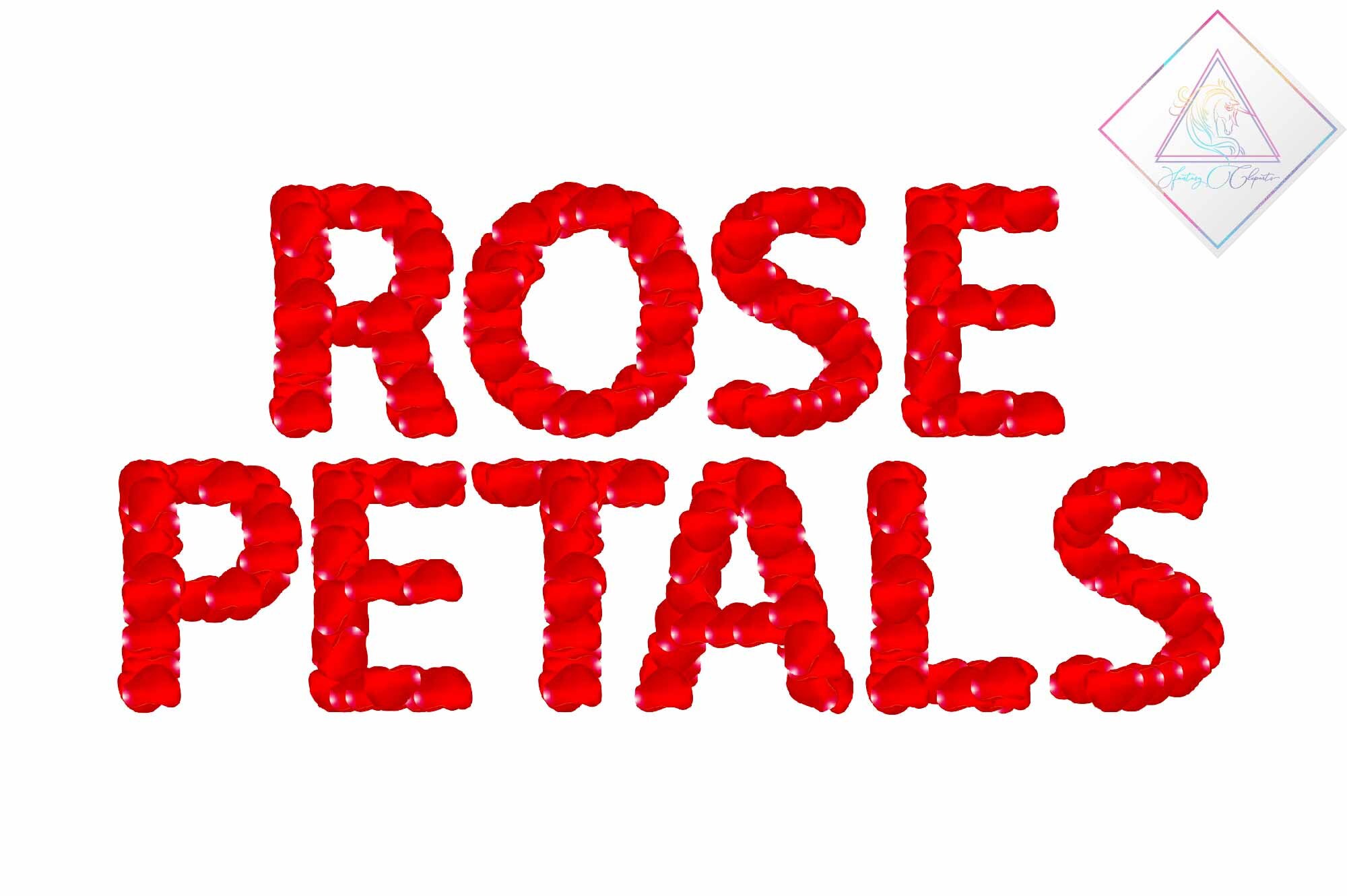 Rose alphabet petals overlay red petal scrapbook clipart | Etsy