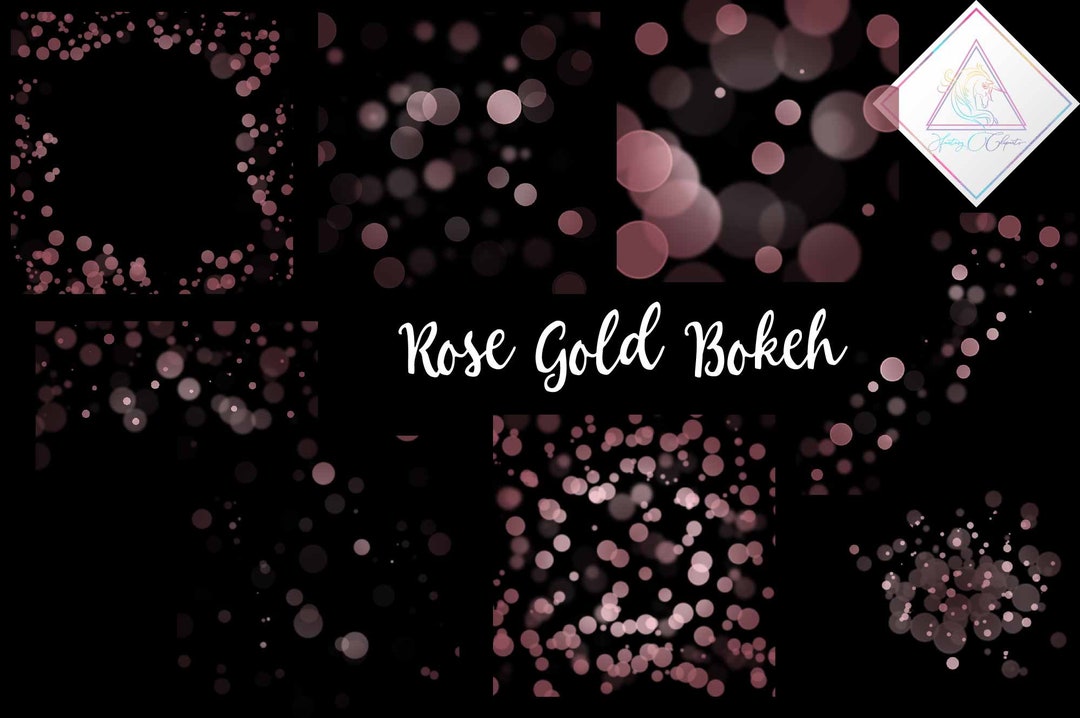 Rose Gold Bokeh, Graphics Overlay, Digital Clipart, Glowing Lights ...