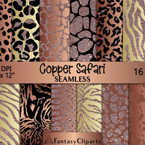 Glitter Leopard Safari Animal Print Digital Paper Printable - Etsy