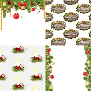 Christmas Paper Digital Paper Green Christmas Tree Red - Etsy