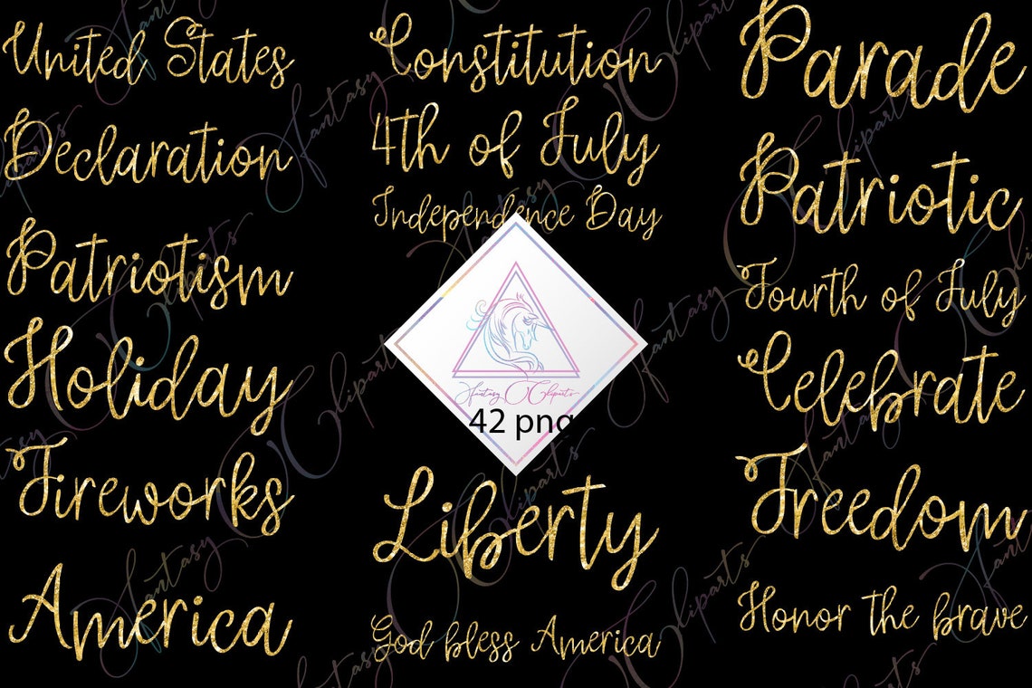 Independence Day Word Art Fourth of July Wordart in Png 4th - Etsy