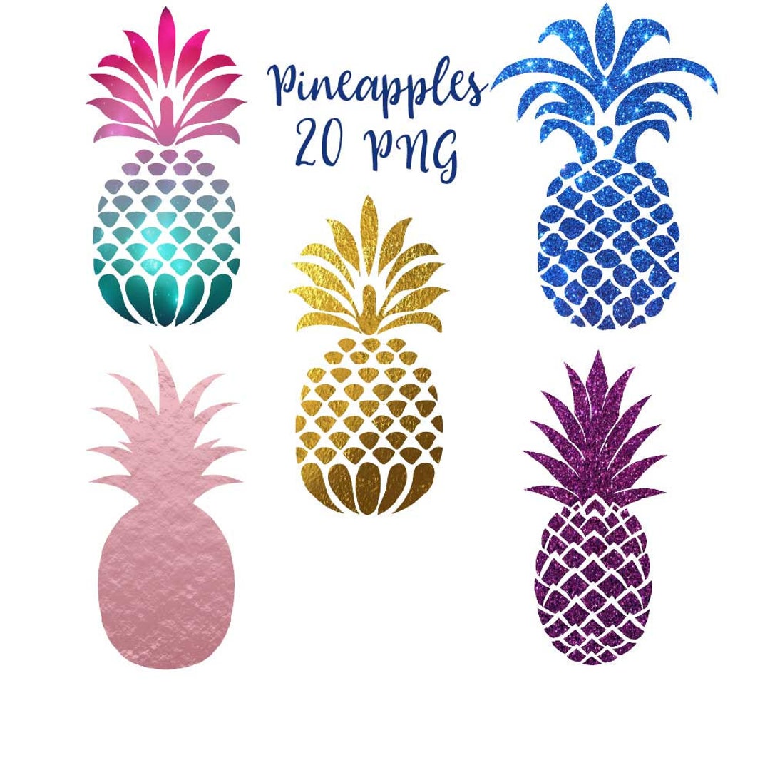Pineapple Clip Art, Pineapples Clipart, Tropical Fruit Graphics, Aloha ...