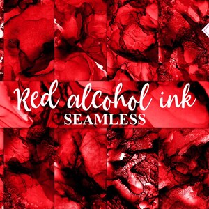 Red Alcohol Ink, Digital Paper, Seamless Patterns, Liquid Textures ...