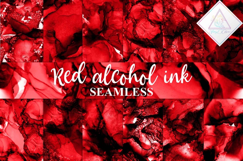 Red Alcohol Ink Digital Paper Seamless Patterns Liquid | Etsy
