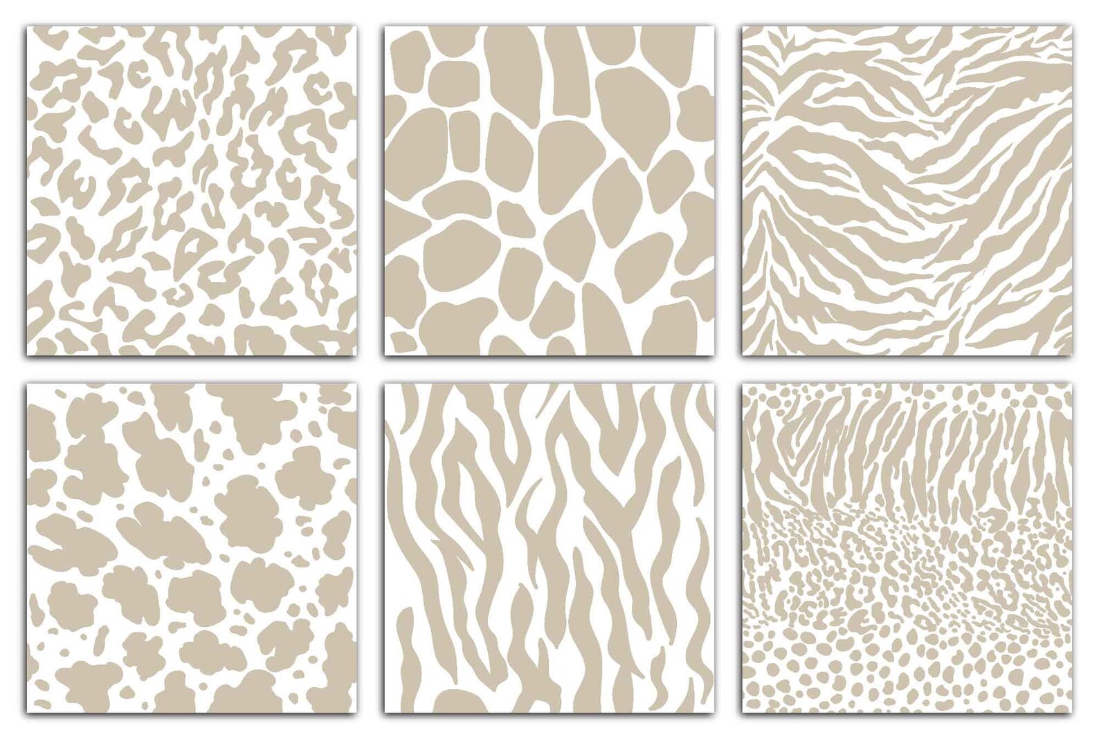 White & Tan Animal Print Digital Paper Beige Safari Seamless - Etsy