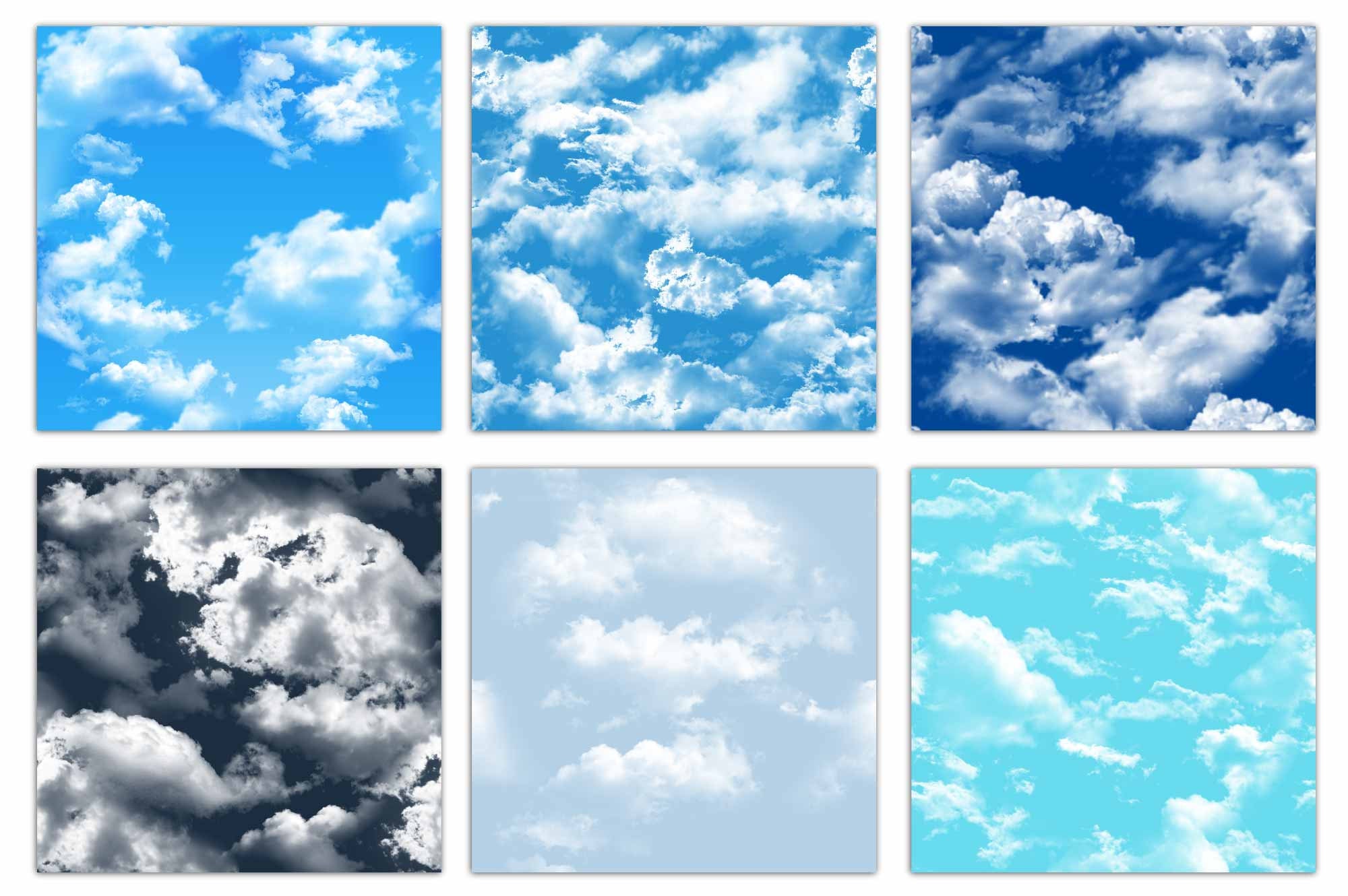 Seamless clouds digital paper sunny sky repeating pattern | Etsy