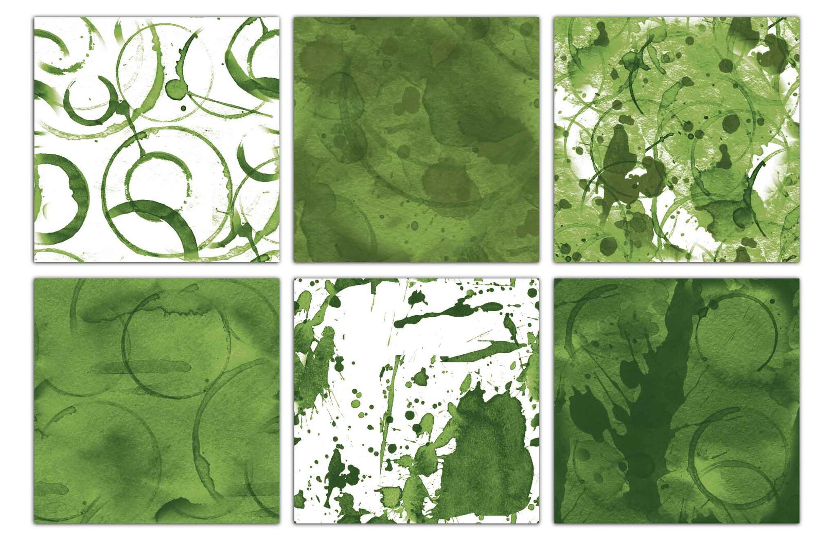 Green Tea Stains Digital Paper Seamless Patterns Spill - Etsy