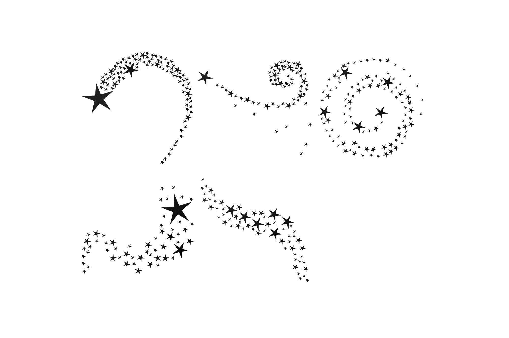 Black Stars Clipart, Star Clip Art, Star Swirls, Swirling Celestial ...