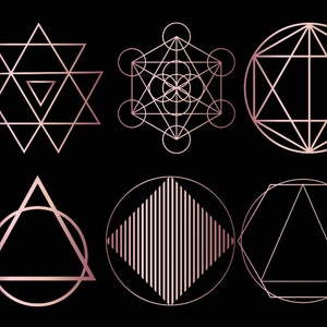 Sacred Geometry, Rose Gold Clipart, Golden Mandala, Boho Bohemian ...