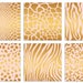 Baby Pink Gold, Animal Print, Digital Paper, Golden Gradient, Metallic ...