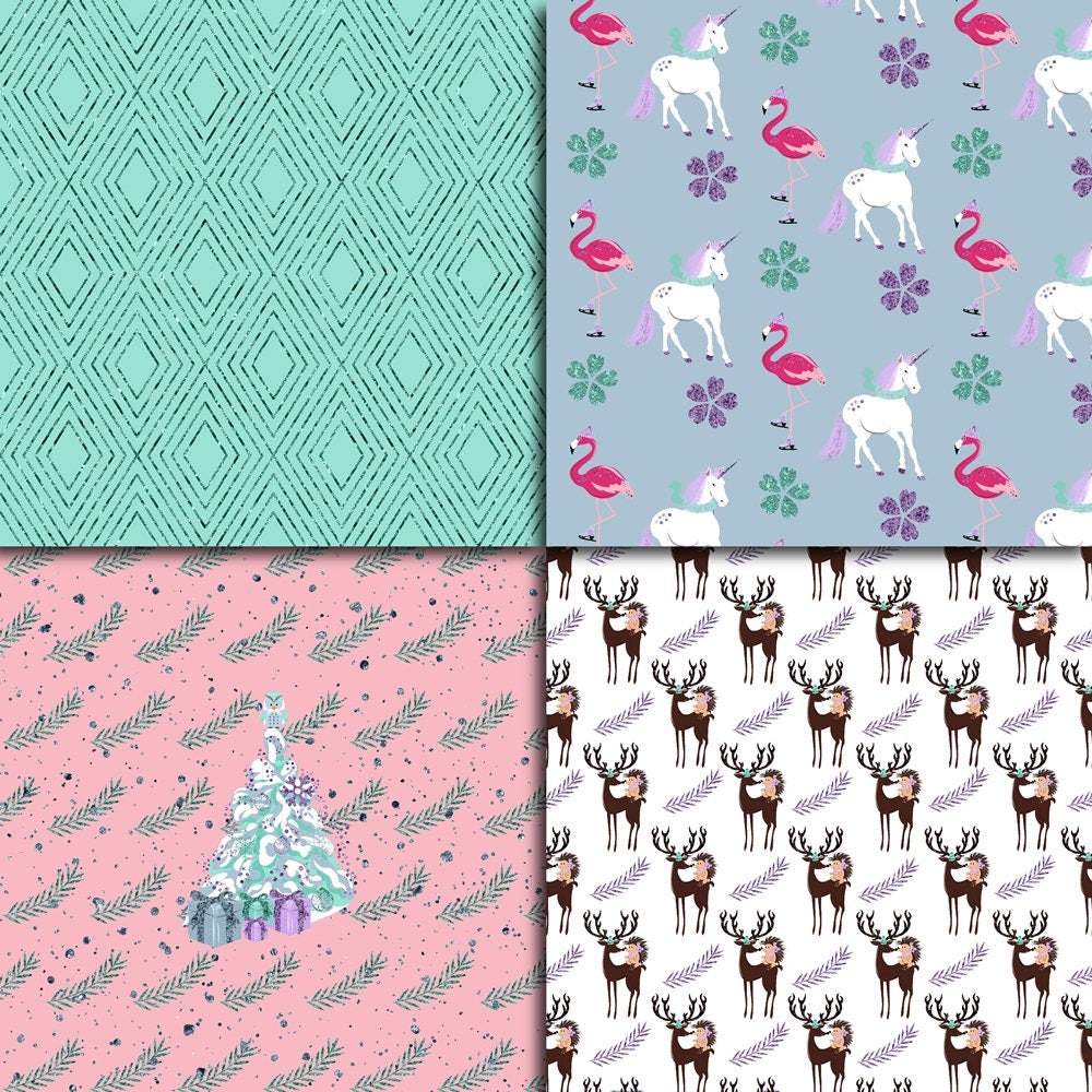 Woodland Animals Digital Paper Winter Forest Animal - Etsy
