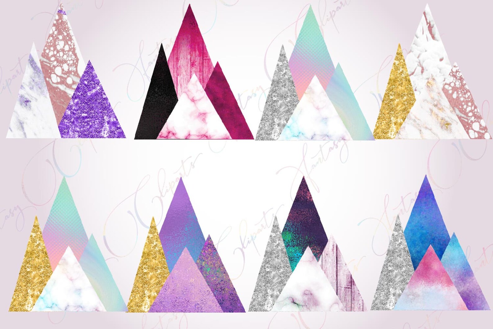 Modern Mountains Geometric Shapes Triangles Objects - Etsy