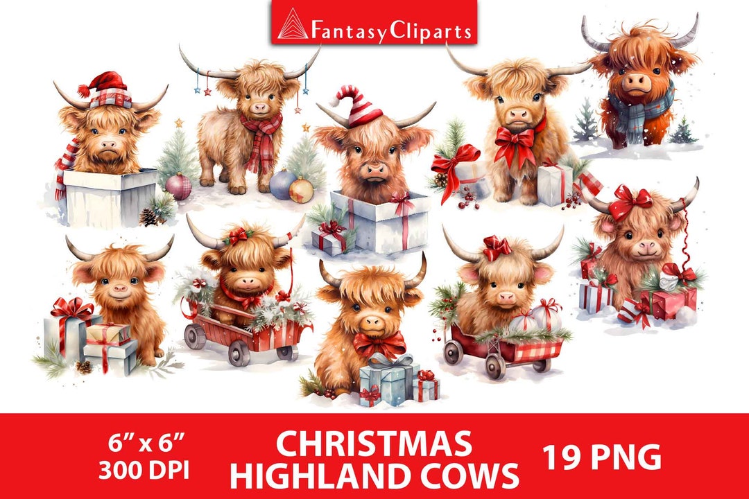 Highland Cow, Digital Download, Christmas Crafts, Junk Journal ...