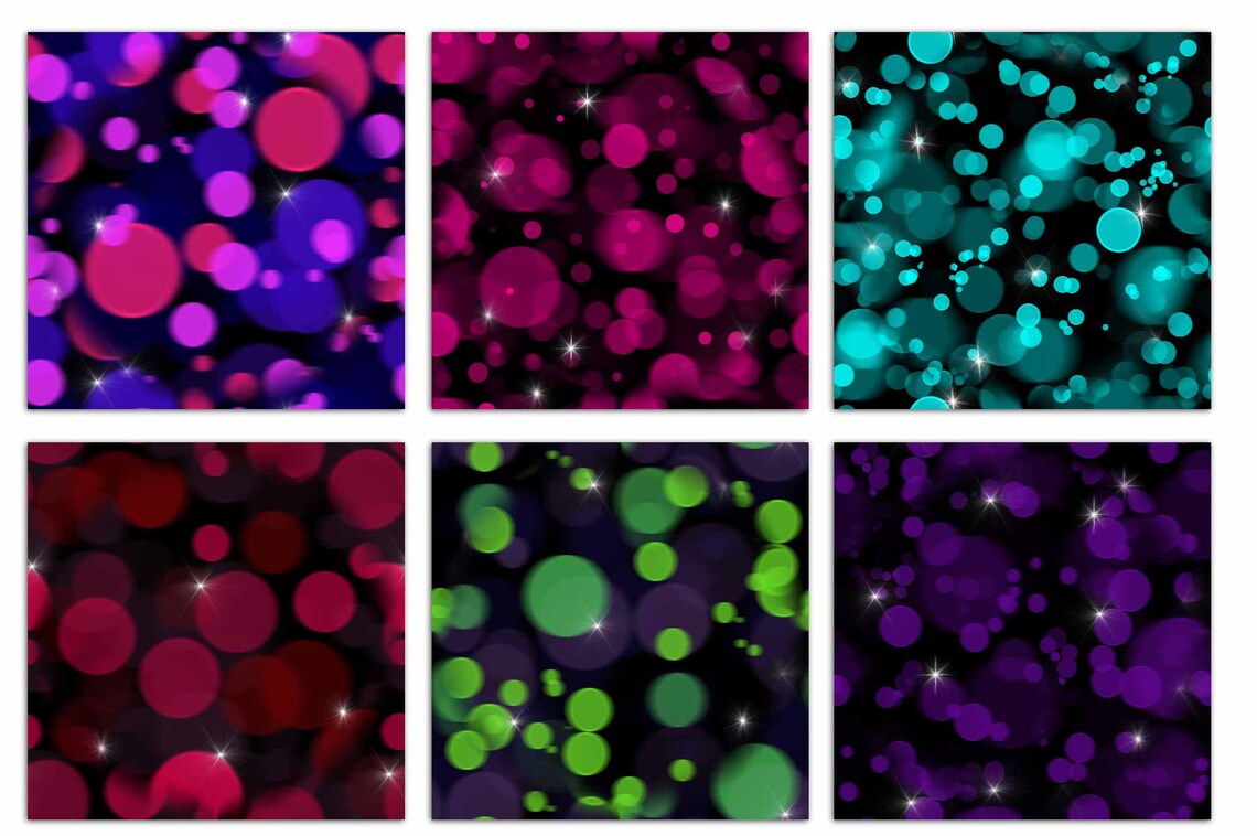 Neon Bokeh Digital Paper Pink Blue Purple Seamless - Etsy