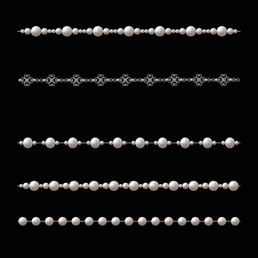 Pearl Border Clipart Pearls Clipart Borders Clip Art White - Etsy Canada