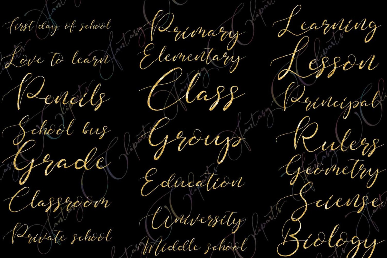 School Word Art Back to School Fantasy Cliparts High School - Etsy