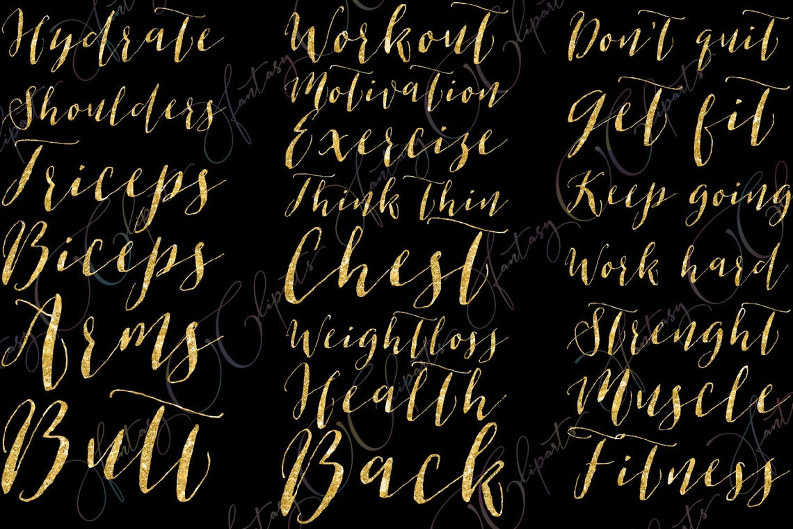 Work Out Word Art Clipart Cardio Training Sayings in Png - Etsy