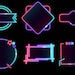Neon Frames Clipart PNG | Glowing Neon Frame Clip Art | Pastel Rainbow ...