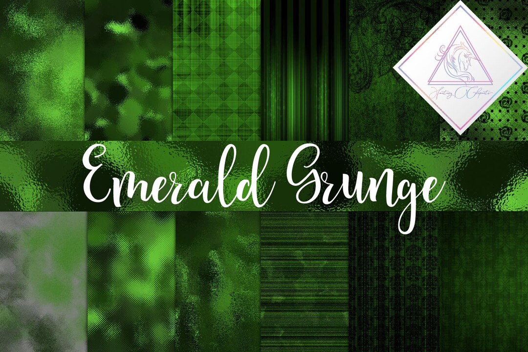 Emerald Grunge, Digital Paper, Gothic Backgrounds, Victorian Damask ...