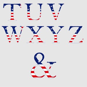 Patriotic Alphabet With USA Flag in Png Format, Independence Day Clip ...