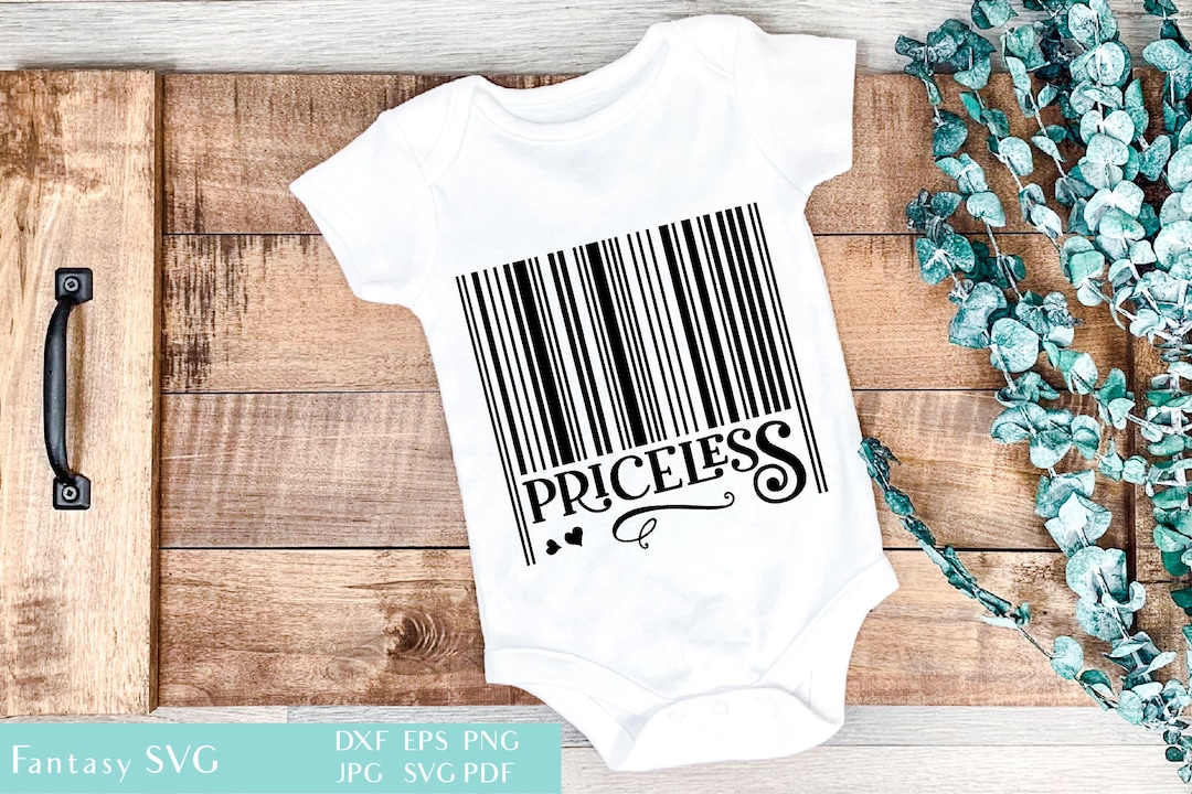 Barcode Priceless | Cute Baby Shower | SVG Cut File for Cricut | Scan ...