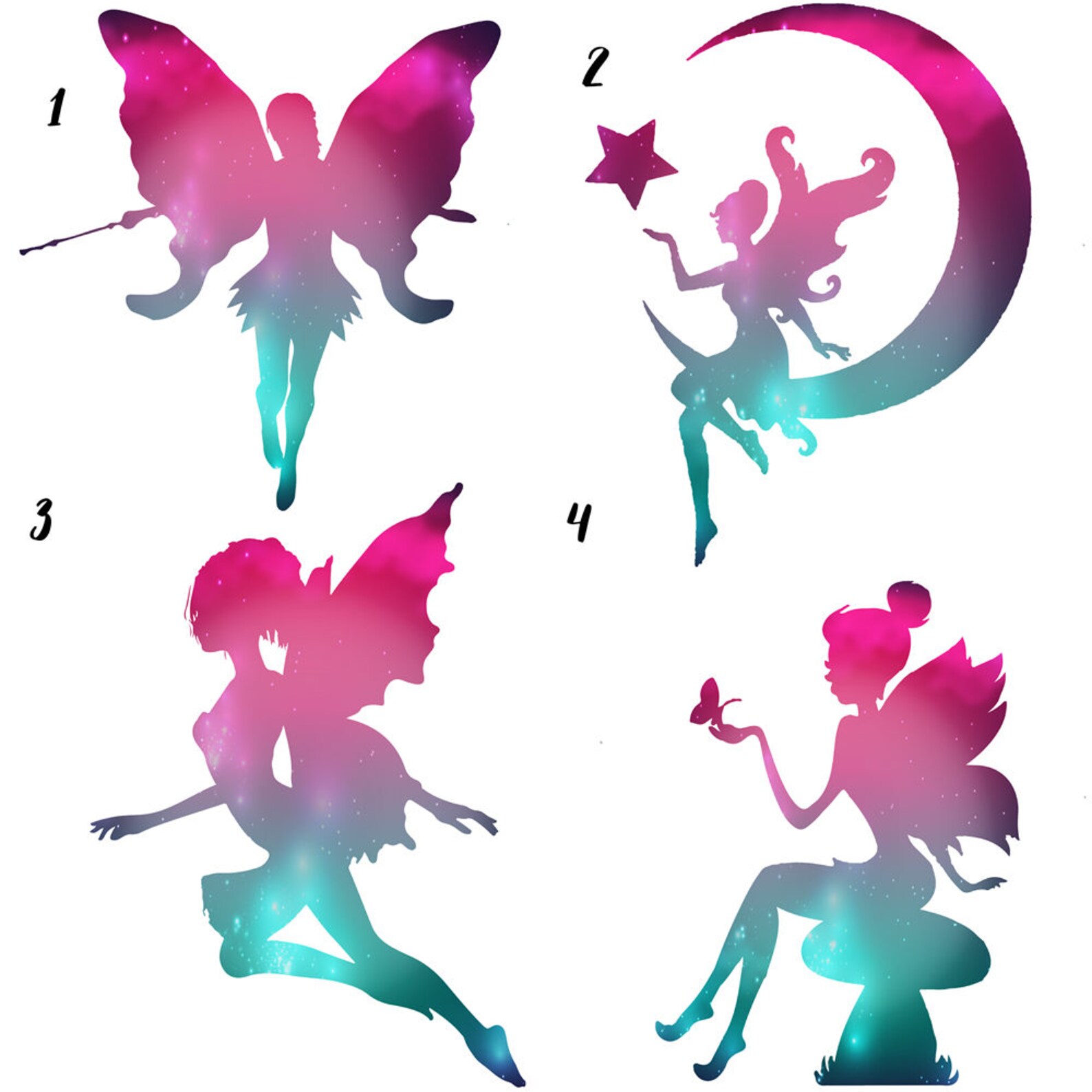Galaxy Fairies Fairy Clipart Cosmic Clip Art Rainbow Fairy | Etsy Canada