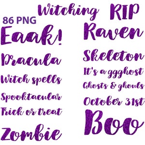 Halloween Word Art, Purple Glitter, Common Phrases, Trick or Treat ...
