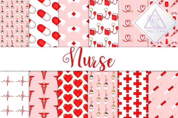 Nurse Digital Paper Nurses Scrapbooking Medical Health - Etsy