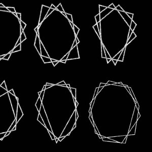 Silver Glitter, Geometric Frames, Polygonal Shapes, Boho Clip Art ...