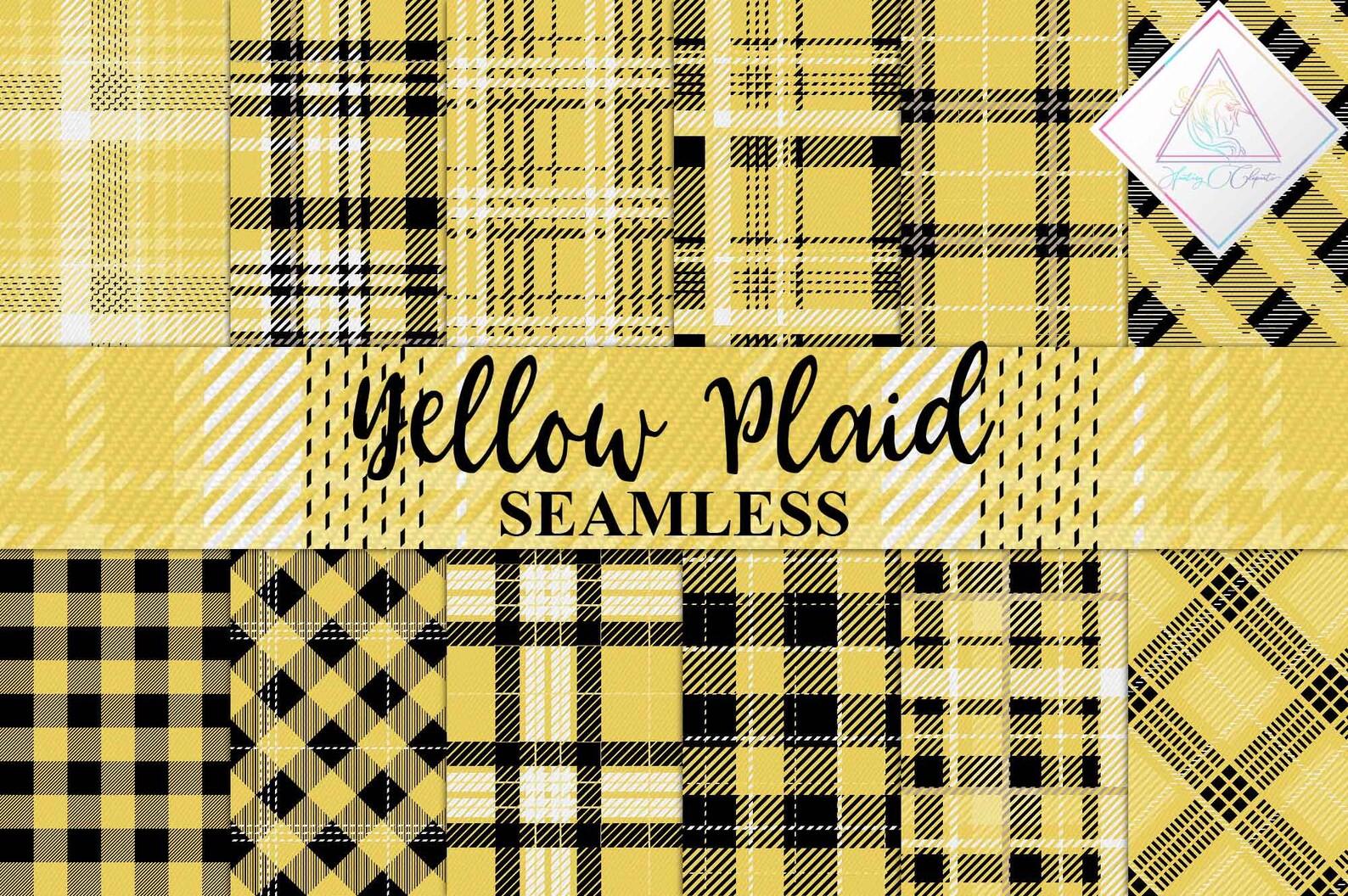Yellow Plaid Seamless Patterns Digital Paper Tartan - Etsy