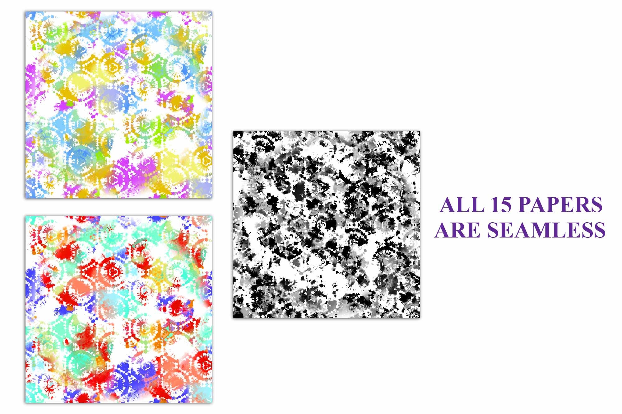Tie Dye Digital Paper Pack Bundle Seamless Patterns Dyed - Etsy