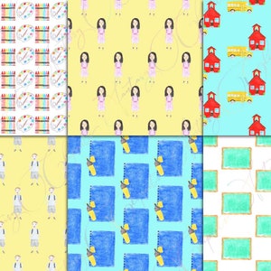 Watercolor Back to School Digital Paper Pack, Watercolour Scrapbooking ...