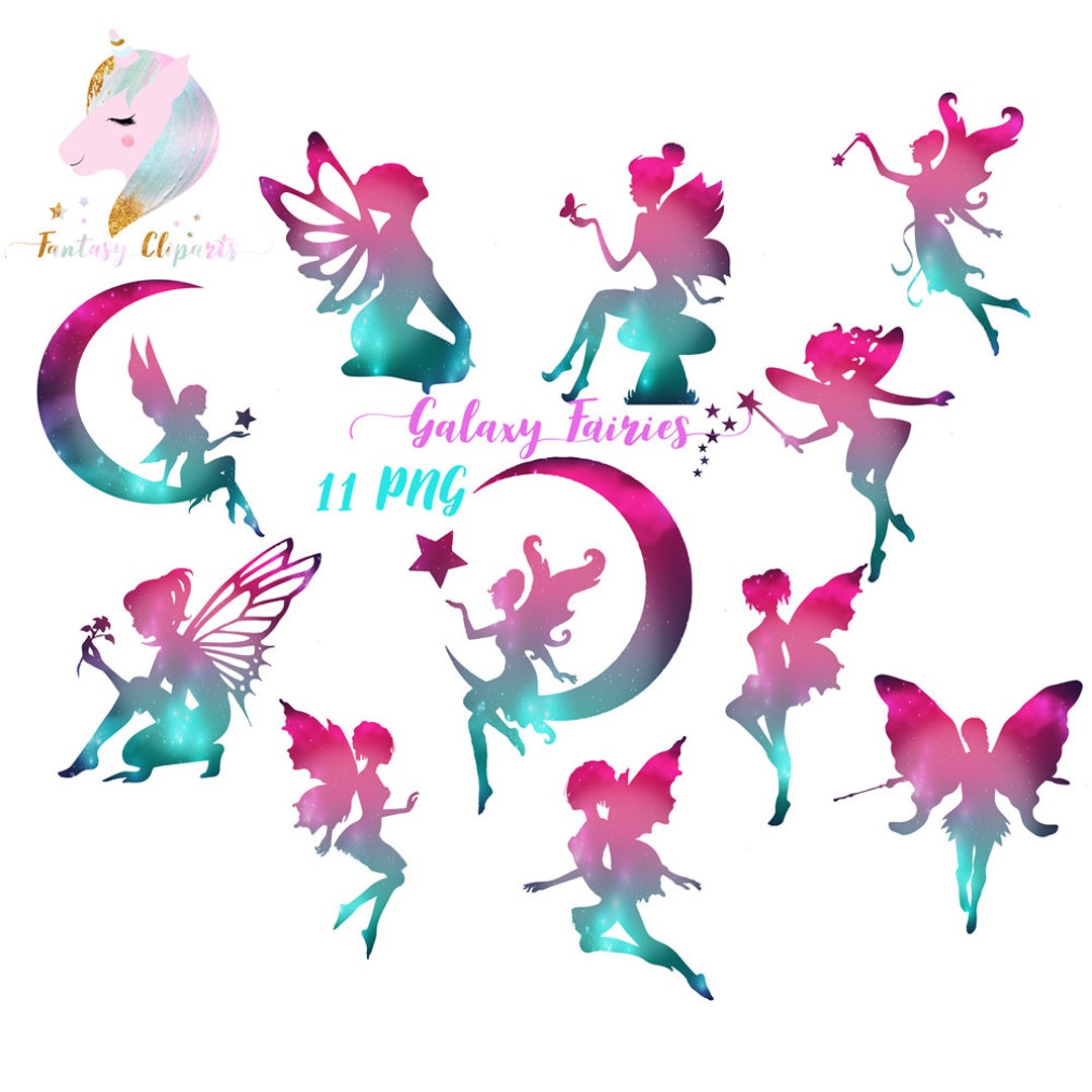 Galaxy Fairies, Fairy Clipart, Cosmic Clip Art, Rainbow Fairy Tale ...