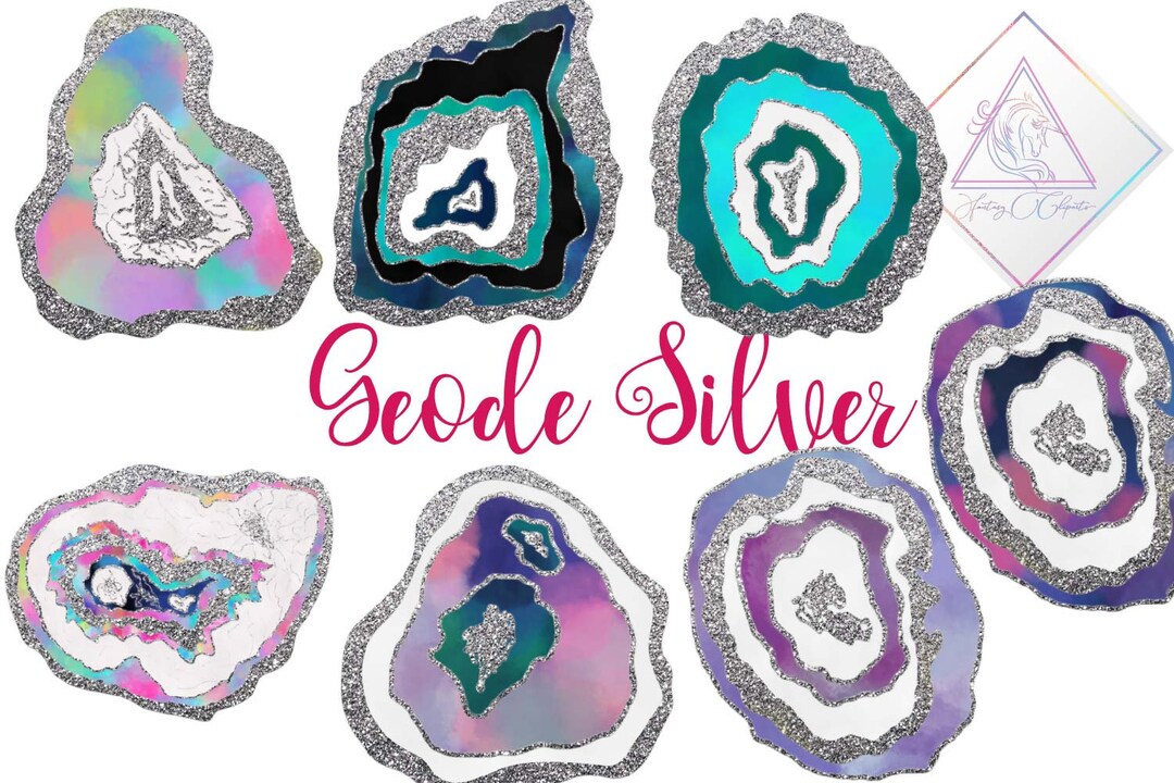 Geode Crystals Watercolor Clipart Agate Amethyst Watercolor - Etsy