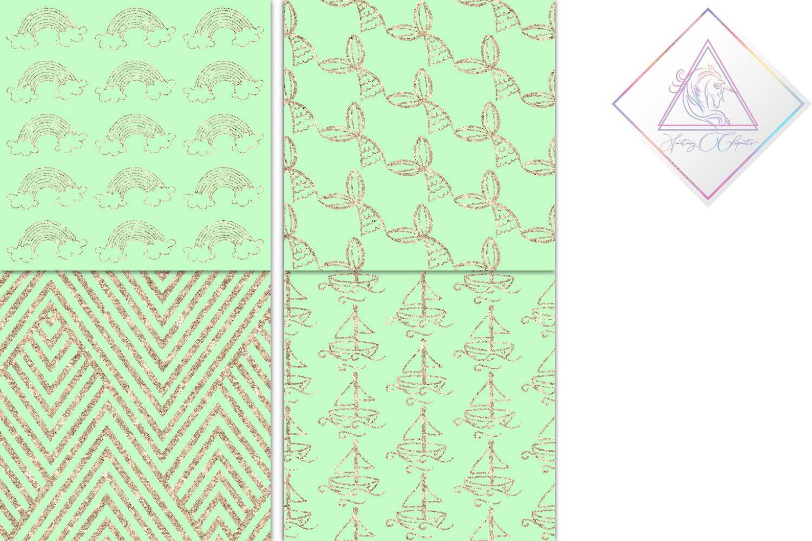 Copper and Mint Green Digital Paper Texture Backgrounds Sea - Etsy