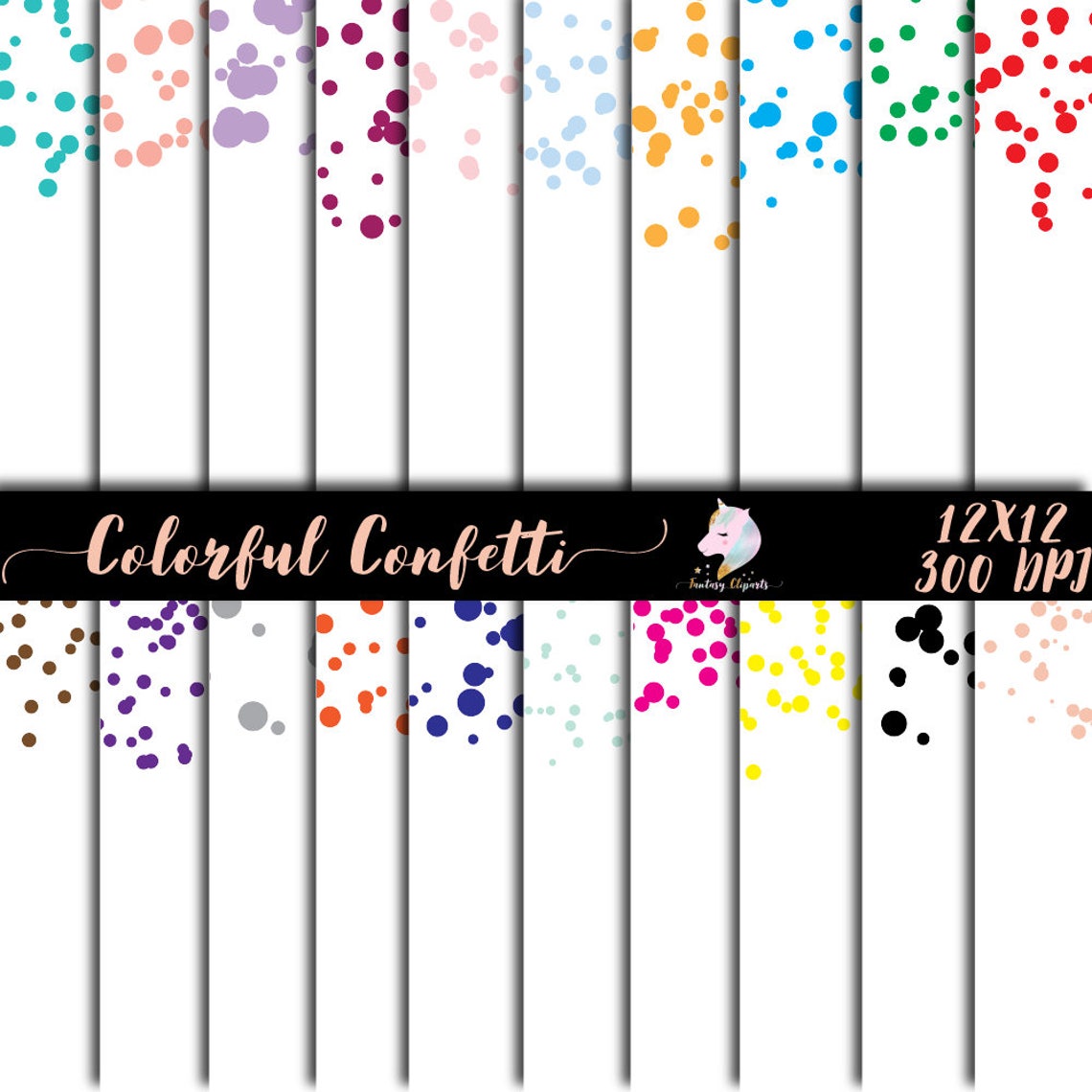 Colorful Confetti Clipart Overlay in Png Format Mint Confetti - Etsy