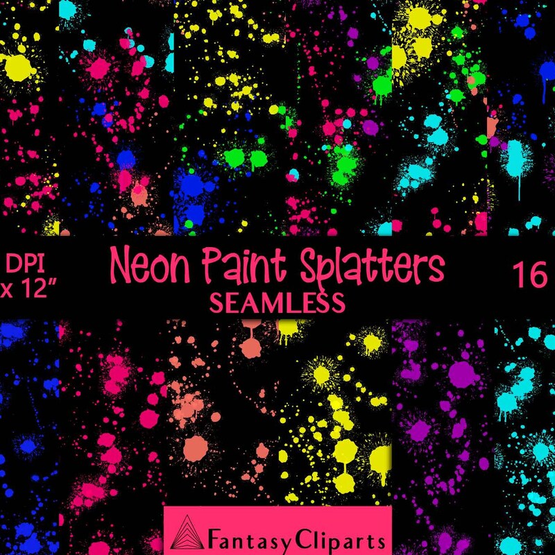 Neon Paint Splatter - Etsy