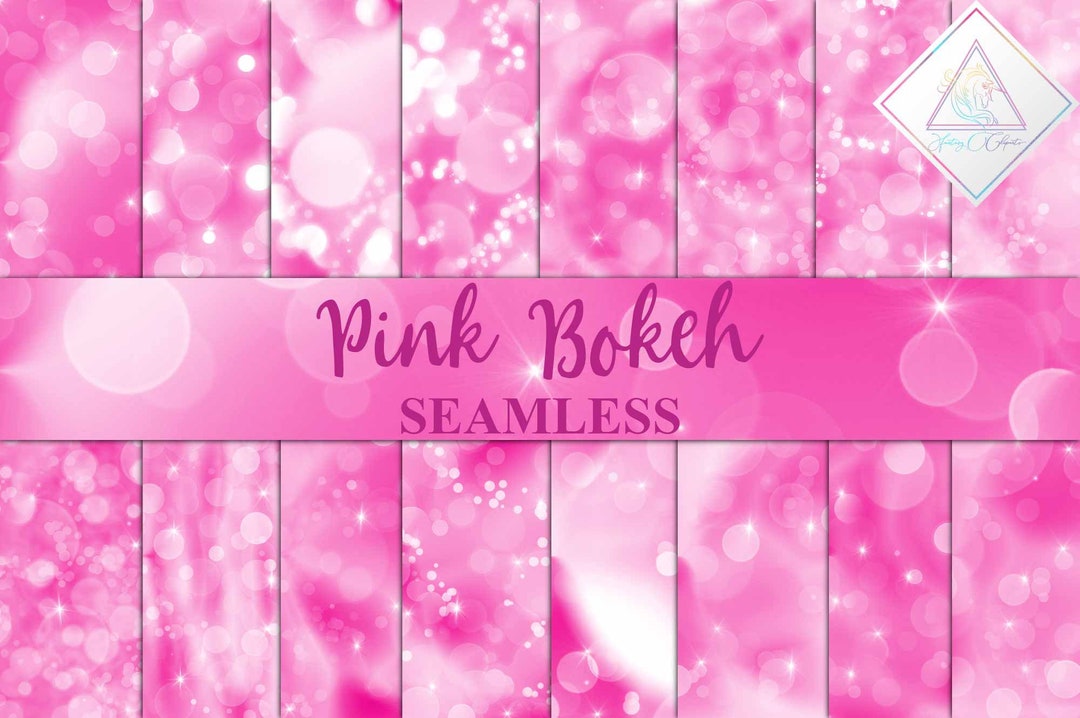 Pink Bokeh Lights, Digital Paper, Seamless Patterns, Blurry Textures ...