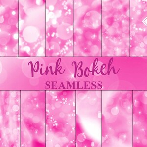 Pink Bokeh Lights, Digital Paper, Seamless Patterns, Blurry Textures ...