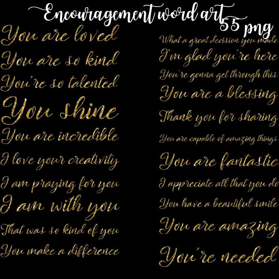 Encouragement Words, Inspirational Word, Word Art Overlay, Common ...