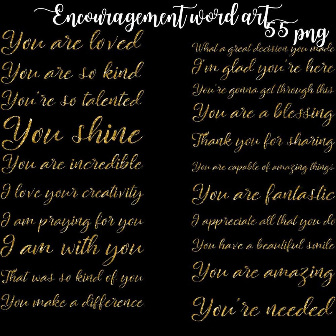 Encouragement Words Inspirational Word Word Art Overlay - Etsy
