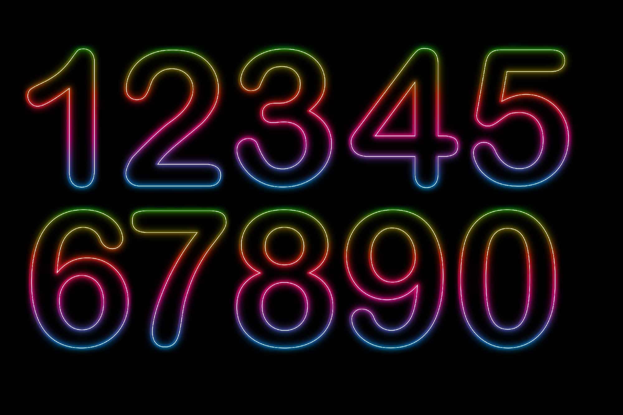 Rainbow Neon Alphabet Clipart Numbers and Letters Clip Art - Etsy