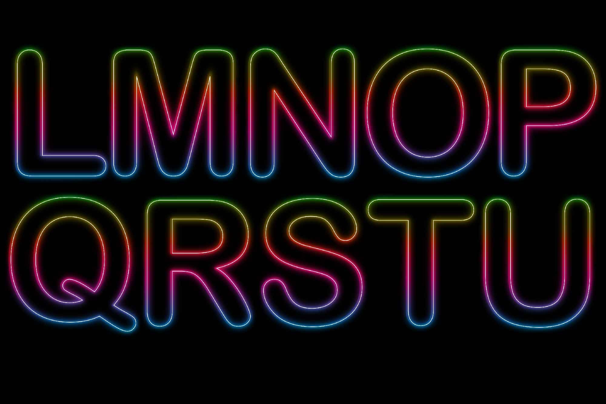 Rainbow Neon Alphabet Clipart Numbers and Letters Clip Art - Etsy