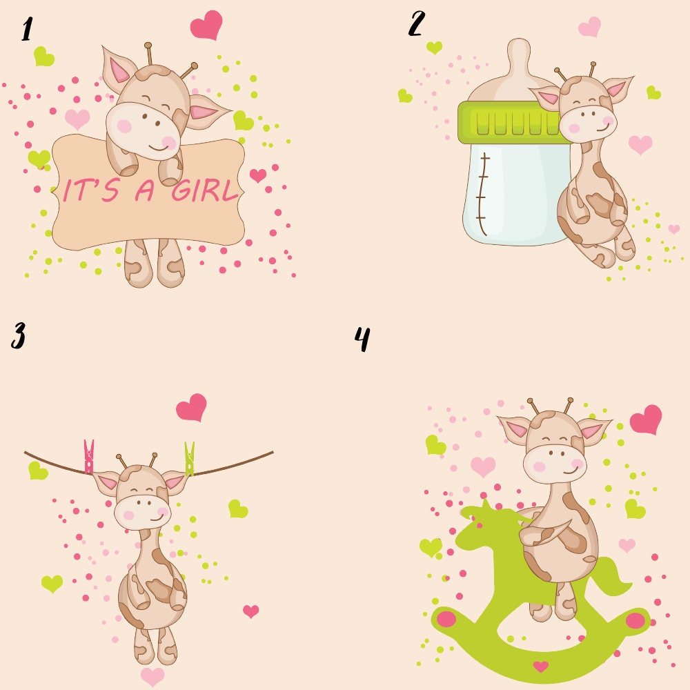Girl Baby Shower Giraffe Nursery Art Giraffe Decor Baby | Etsy