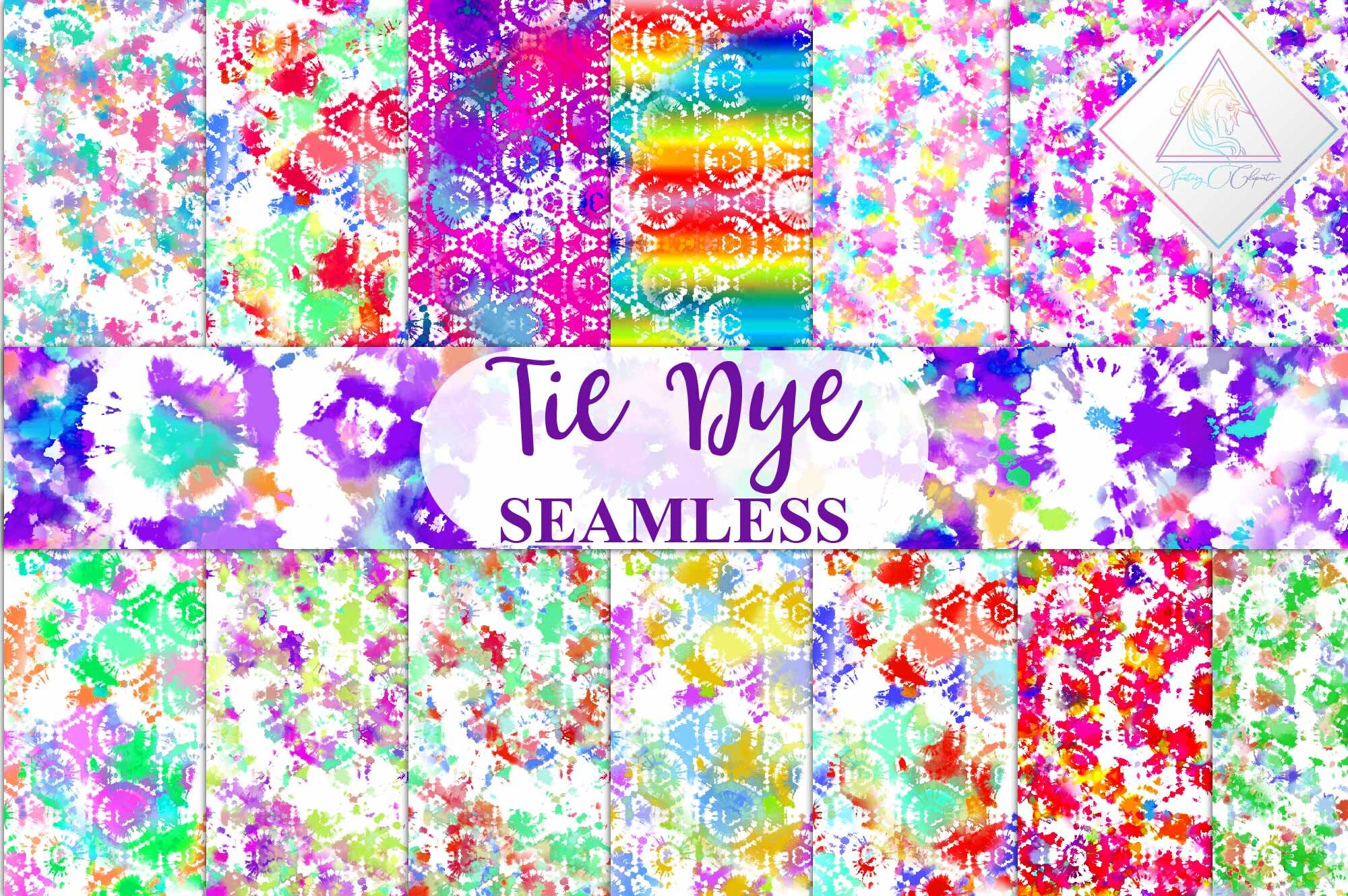 Tie Dye Digital Paper Pack Bundle Seamless Patterns Dyed - Etsy