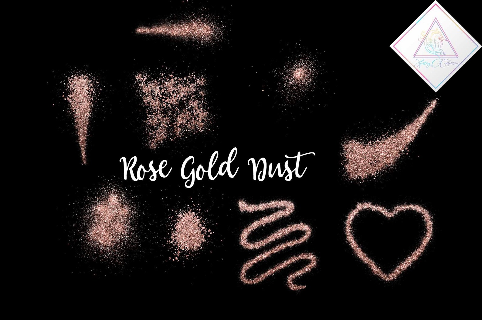 Rose Gold Dust Glitter Clipart Clip Art Overlay Magic - Etsy