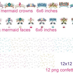 Huge Bundle of Mermaid Clipart and Digital Papers, Mermaid Graphics and ...