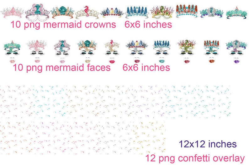 Huge Bundle of Mermaid Clipart and Digital Papers Mermaid - Etsy