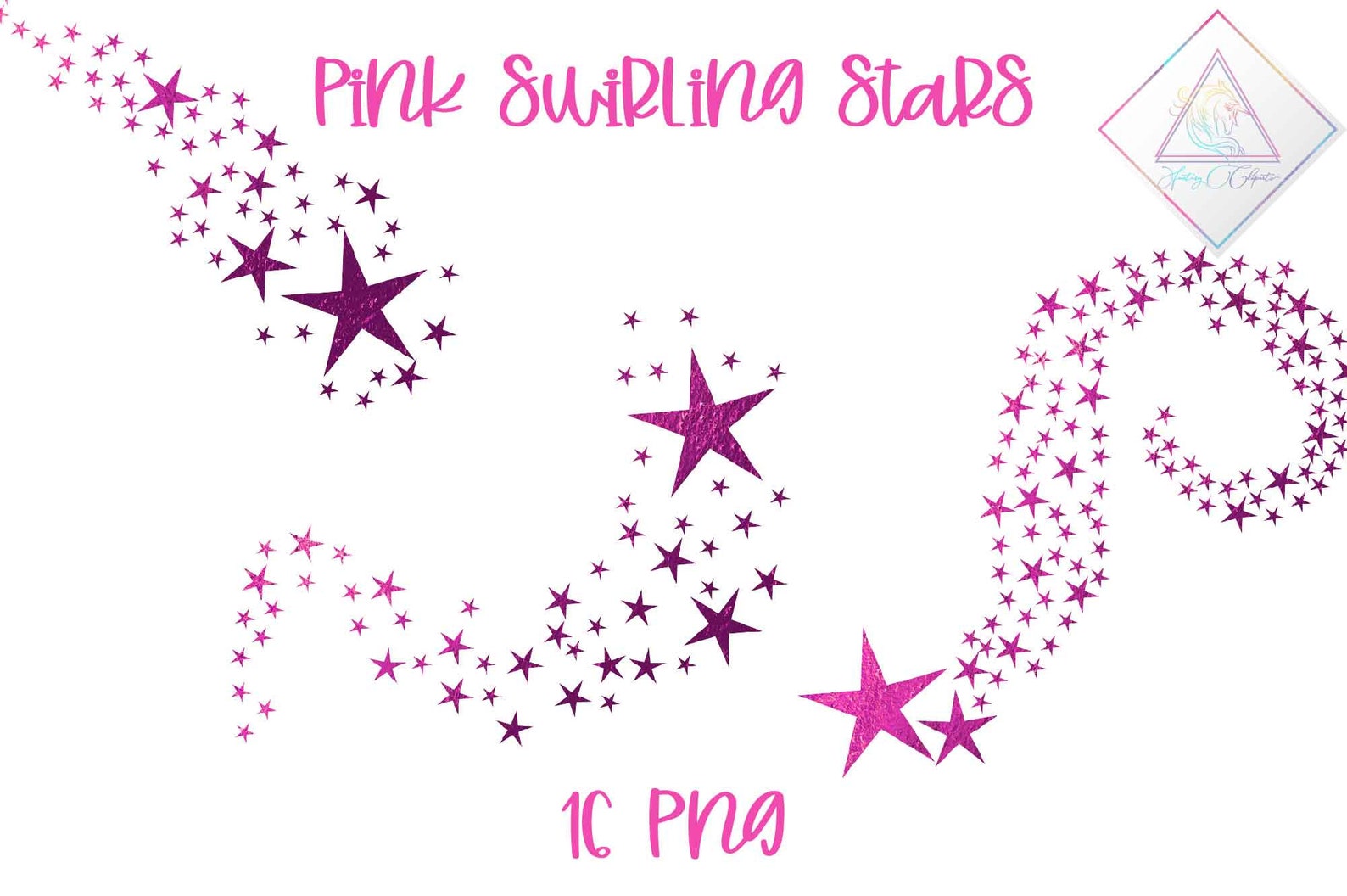 Hot Pink Stars Star Swirls Fuchsia Clipart Swirling - Etsy
